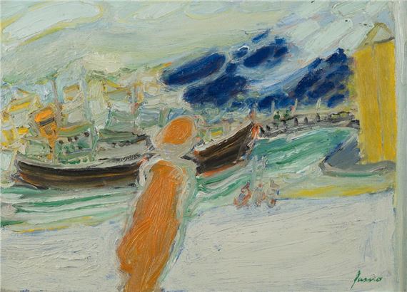 Jean Fusaro | Personnage dans un port | MutualArt