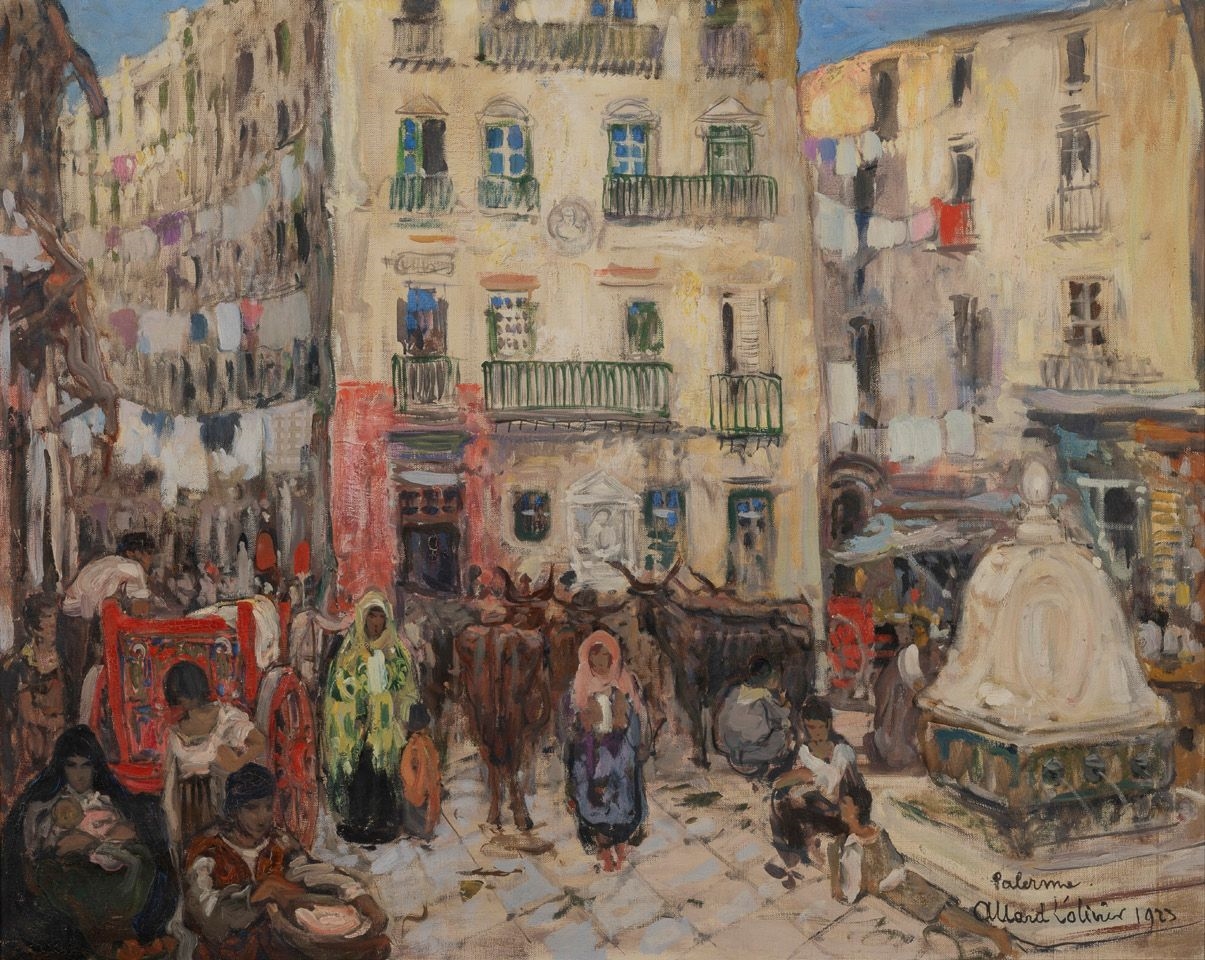 Fernand Allard L'Olivier | Animated square in Palermo (1923) | MutualArt