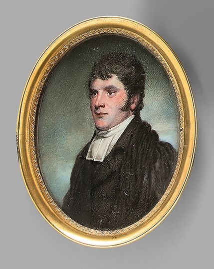 English School, 19th Century | Portrait of a pastor dressed in a frock ...