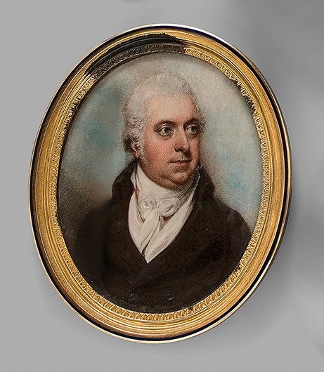 William Grimaldi | Portrait of a man dressed in a dark frock coat and ...