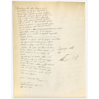 Gio Ponti | Recto-verso drawing depicting a female augural profile on ...