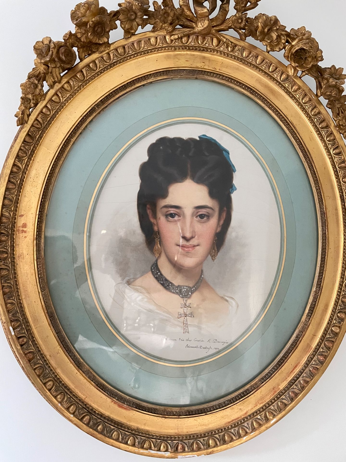 Louis-Edouard Dubufe | Portrait of a young woman with a necklace (1870 ...