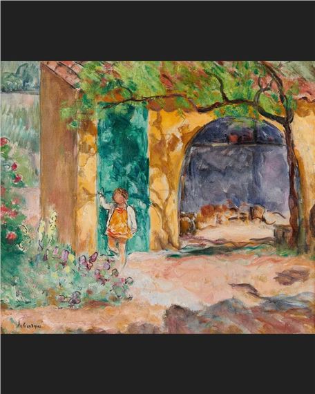 Henri Lebasque | SAINT-TROPEZ, FILLETTE SOUS LA TREILLE | MutualArt