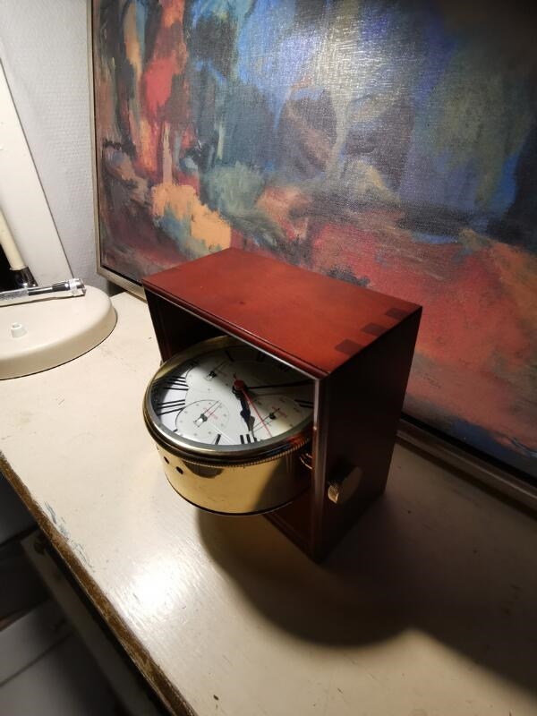 Bo Bonfils | A brass ship's clock with thermometer | MutualArt