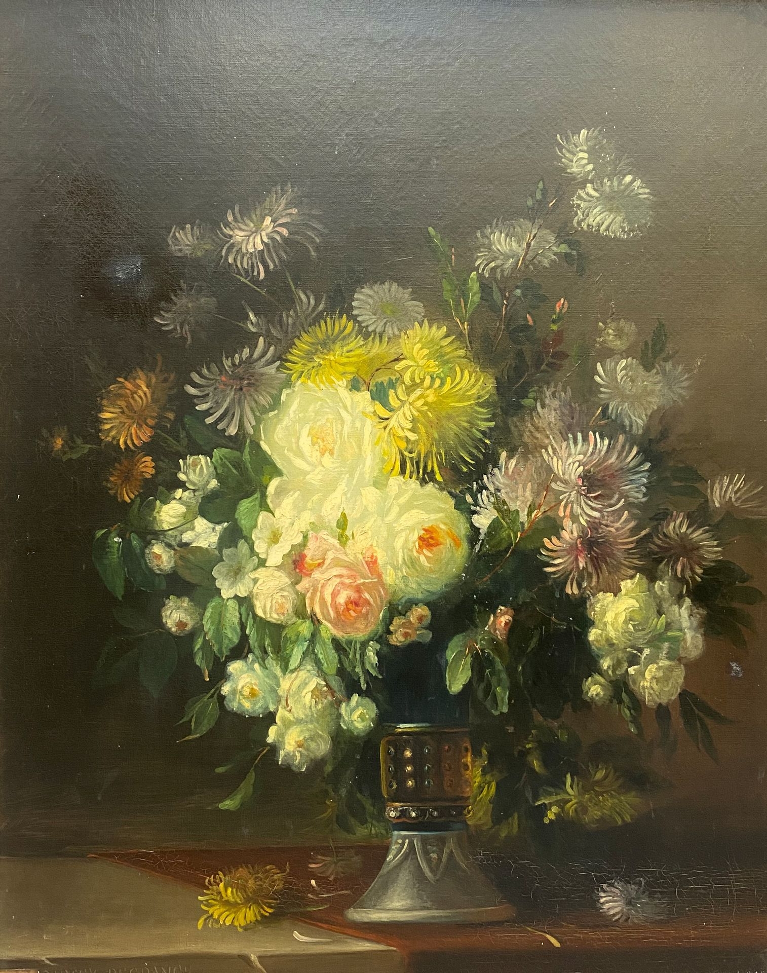 Adolphe-Louis Castex Degrange | Bouquet on an entablature | MutualArt