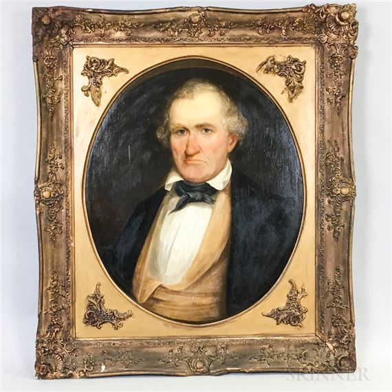 Anglo-American School, 19th Century | Portrait of a Man with a Scowl ...