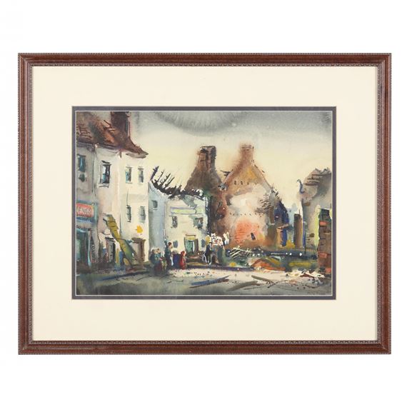 Philip Moose | A Continental Street Scene (1940) | MutualArt