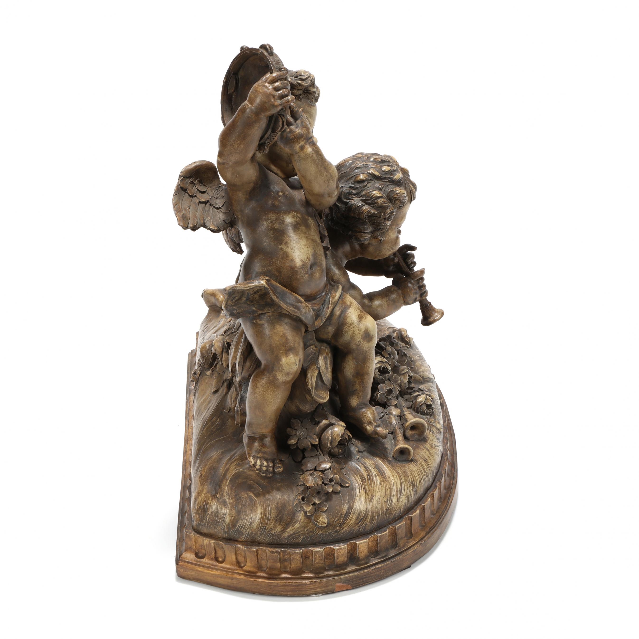 Constant Ambroise Roux | Terracotta Model of Putti Musicians (20th ...