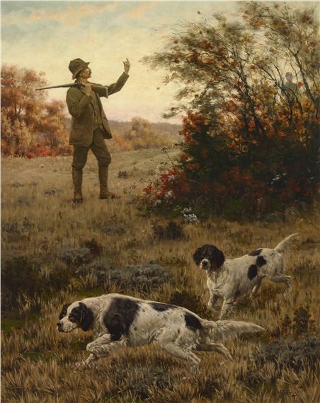 John Martin Tracy | Hunter and Two Dogs | MutualArt