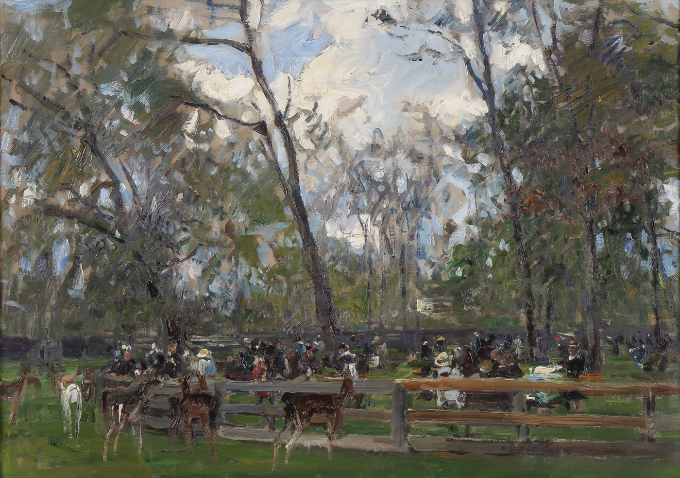 Max Rudolf Schramm-Zittau | Sunday in the Royal Deer Park in Munich ...