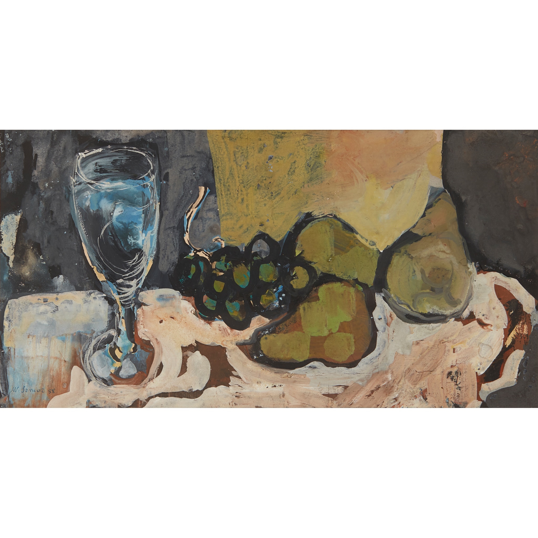 William Senior | STILL LIFE WITH GRAPES AND GLASS (1958) | MutualArt