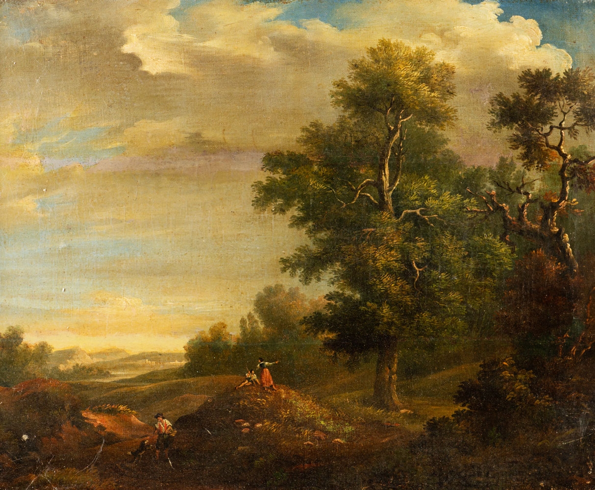 Giovanni Battista Cimaroli | Landscape with peasants | MutualArt
