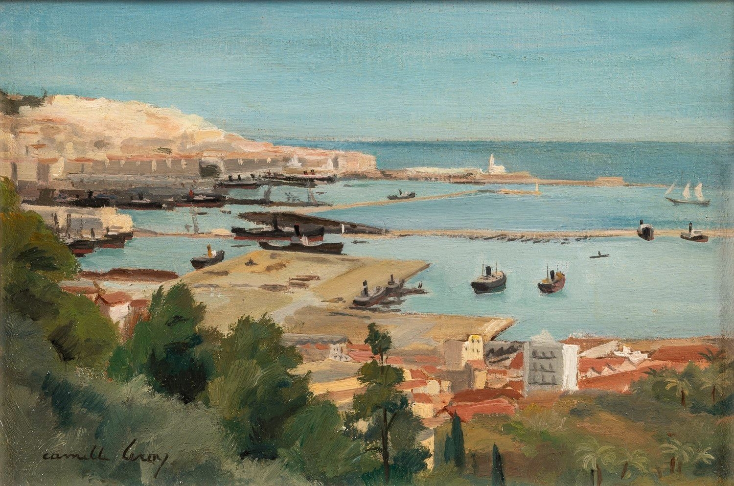 Camille Leroy | View of the port of Algiers | MutualArt