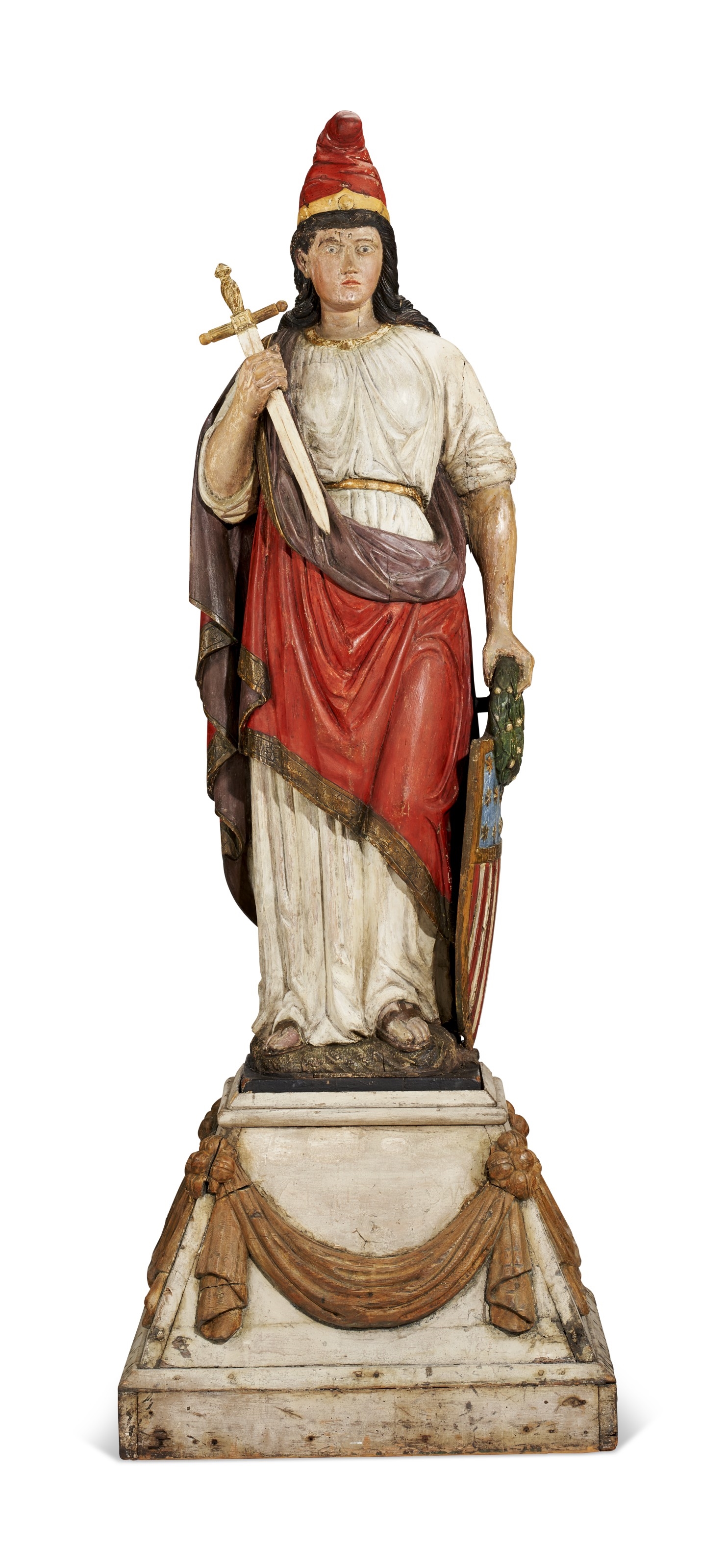 American School, 19th Century | A CARVED AND POLYCHROME PAINT-DECORATED ...