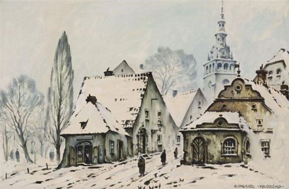 Stanisław Okulicz | STANISLAW OKULICZ (B.1909) 'KLODZKO' OIL PAINTING ...