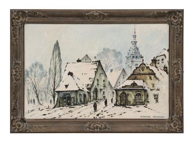 Stanisław Okulicz | STANISLAW OKULICZ (B.1909) 'KLODZKO' OIL PAINTING ...