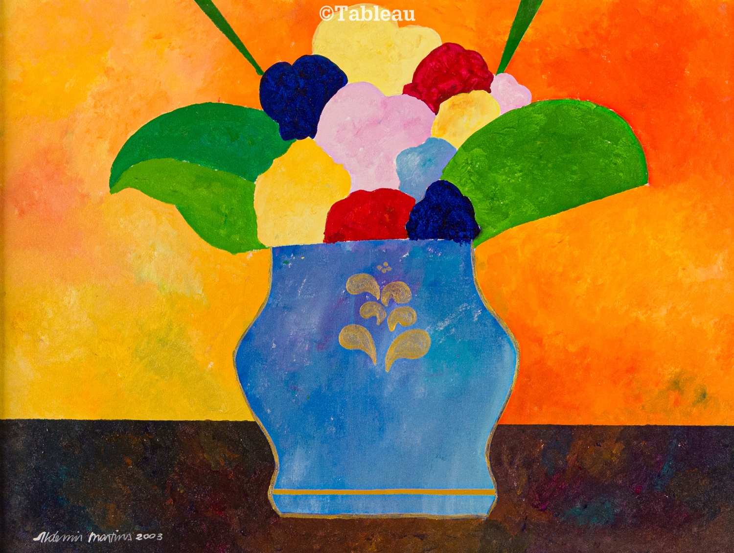 Aldemir Martins | Vaso com flores (2003) | MutualArt