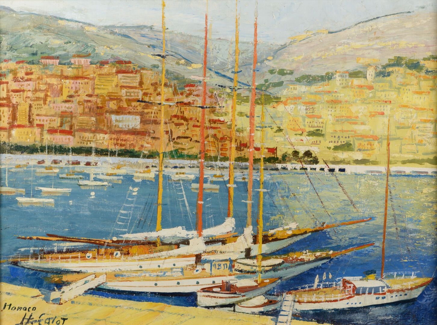 Henri Eugène Callot | The port of Monaco | MutualArt