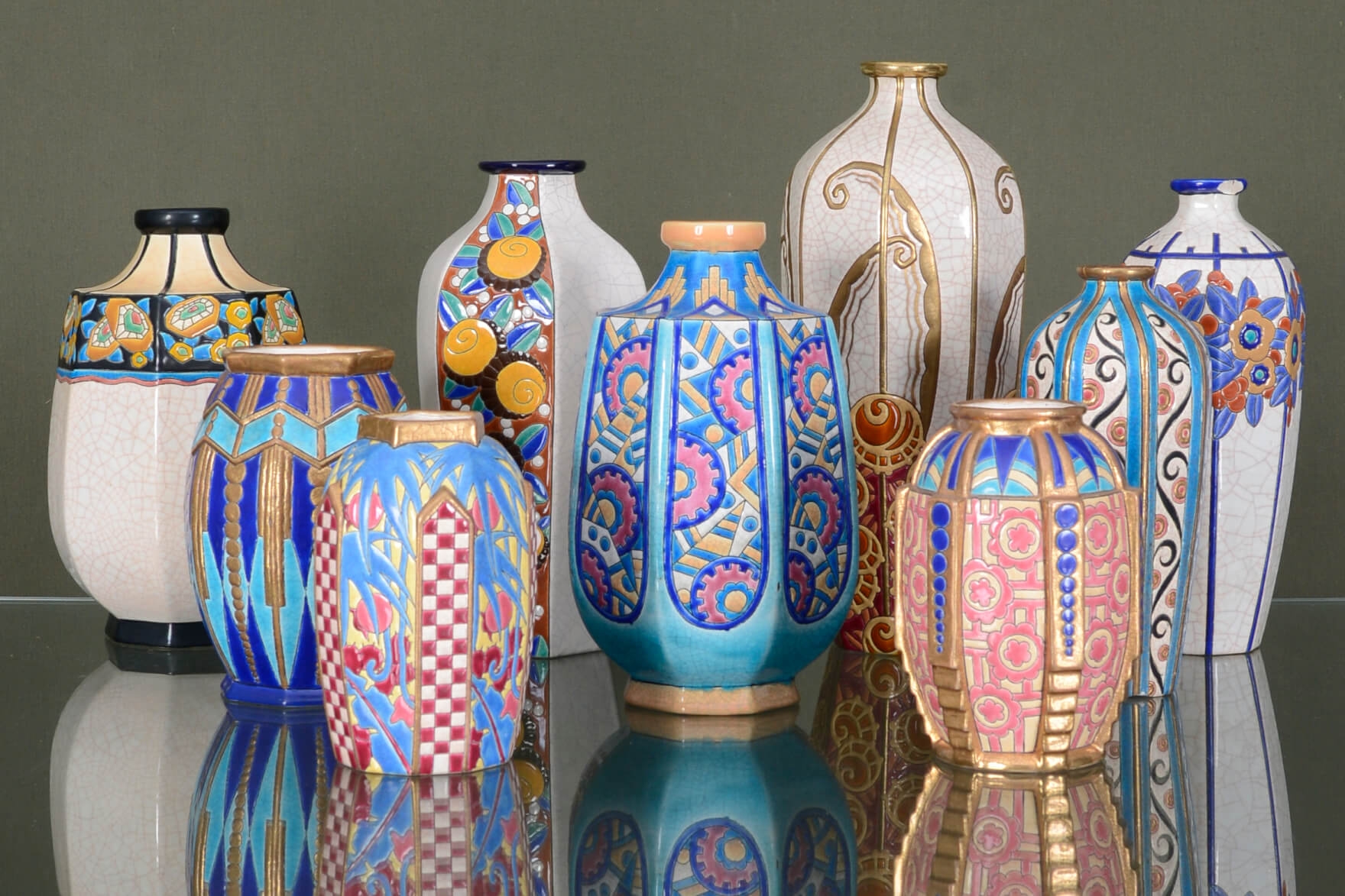 Longwy | 9 vases | MutualArt