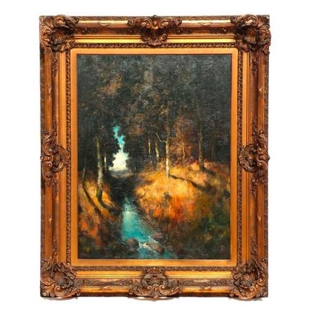 Julian Walbridge Rix | Sunlit forest river | MutualArt