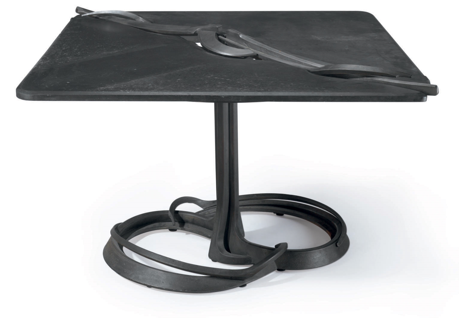 Albert Paley | A FORGED STEEL AND SLATE TABLE (1982) | MutualArt