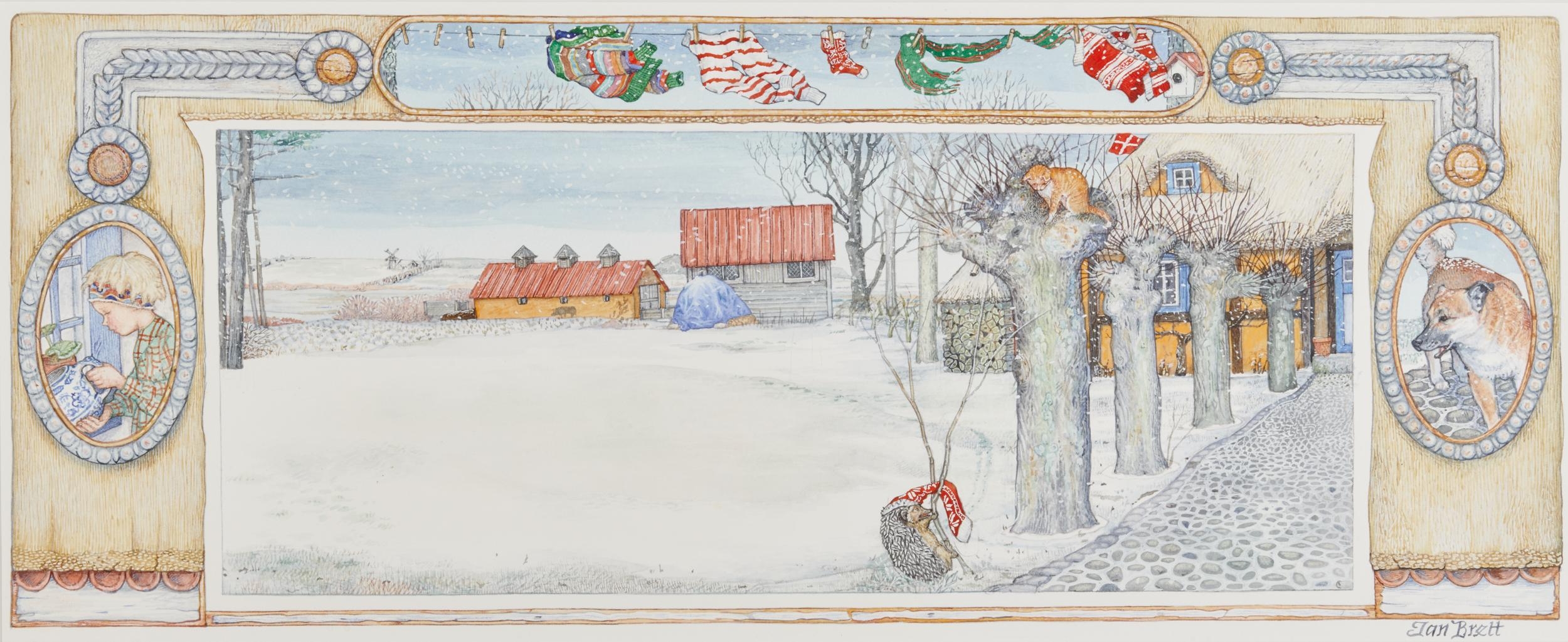 Jan Brett | The Barn Cat, from The Hat | MutualArt