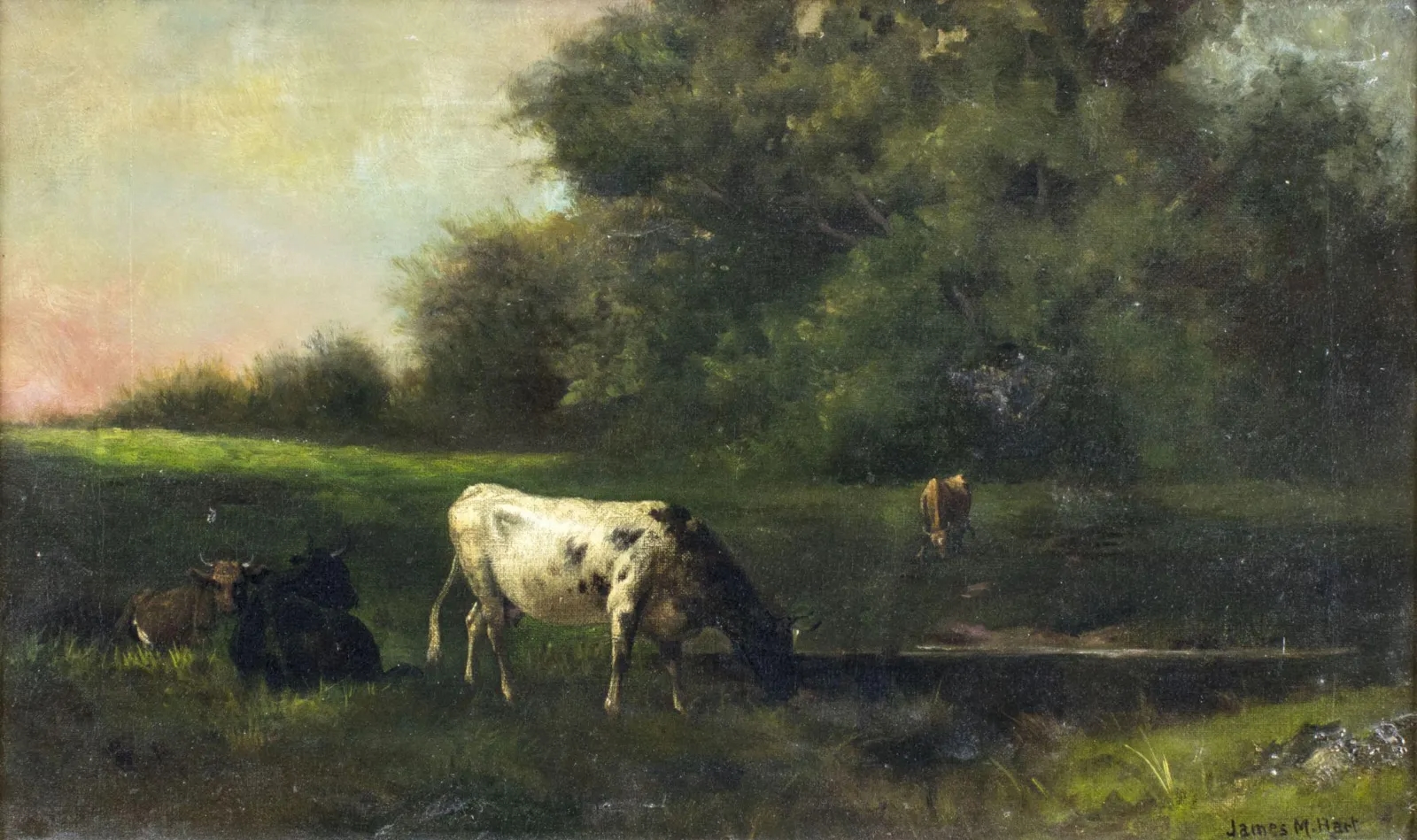 James McDougal Hart | Landscape with Cows | MutualArt