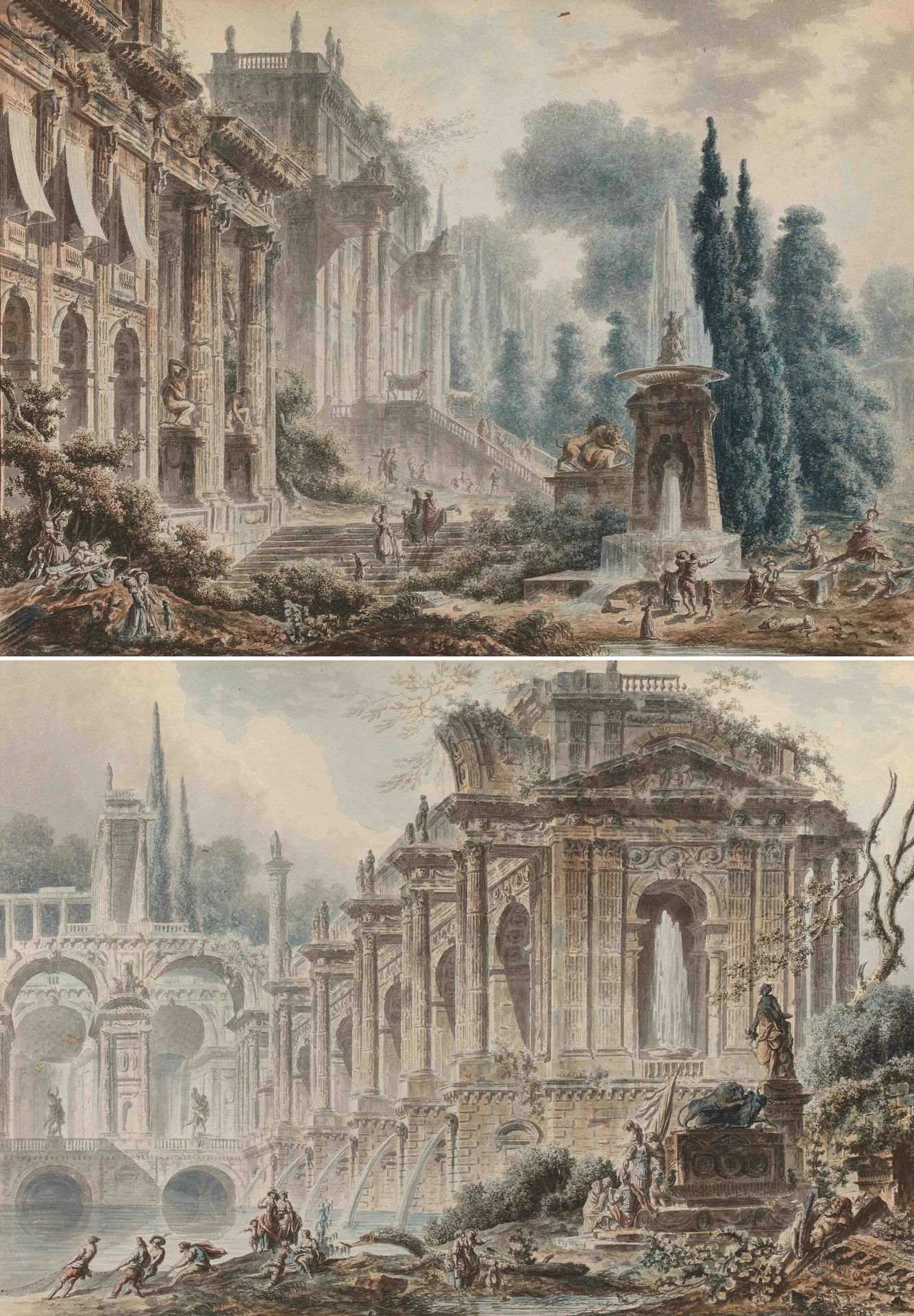 Jean Henry Alexandre Pernet | Animated architectural caprices | MutualArt