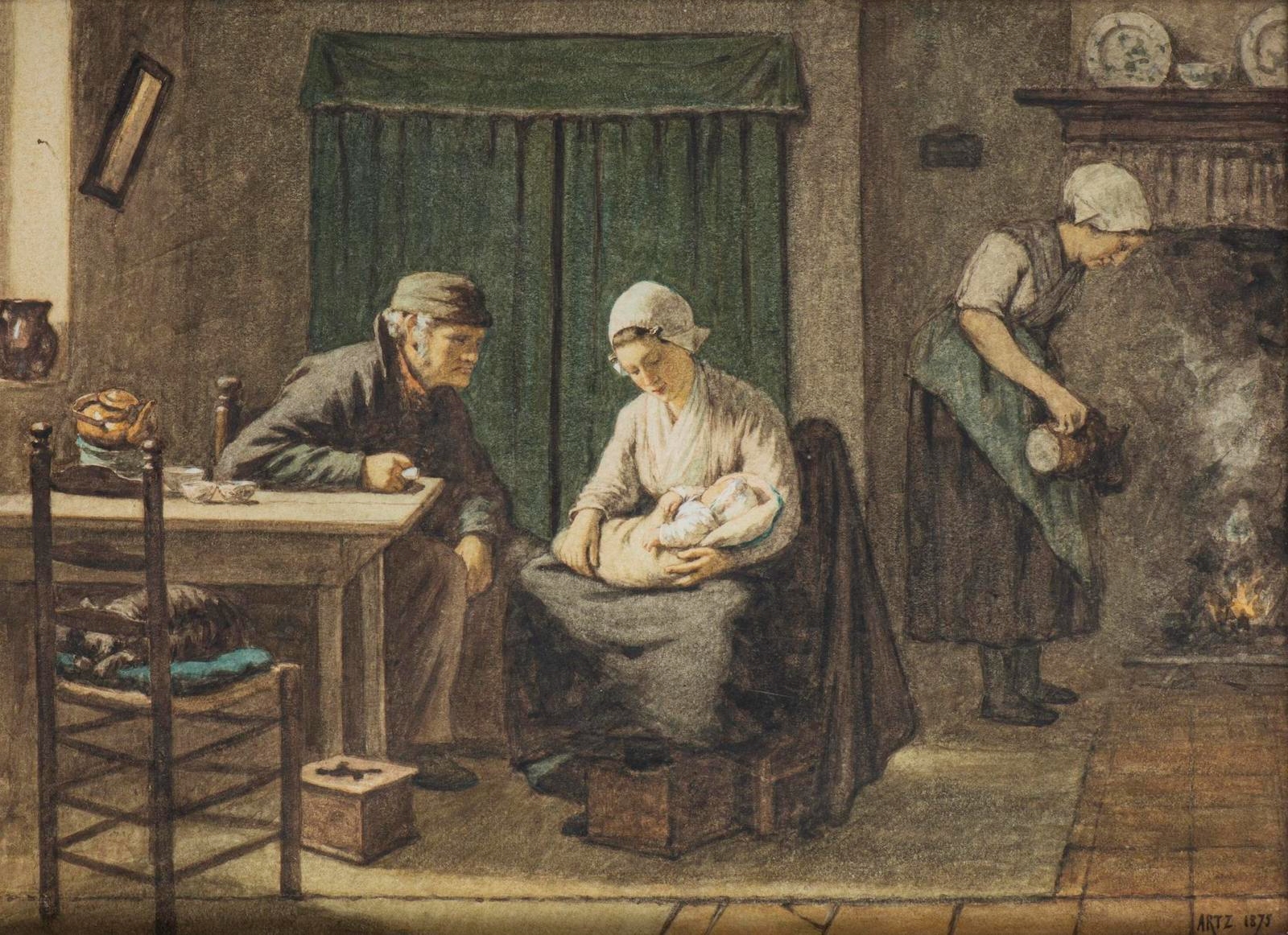 David Adolph Constant Artz | A meal in the refectory of an old people's ...