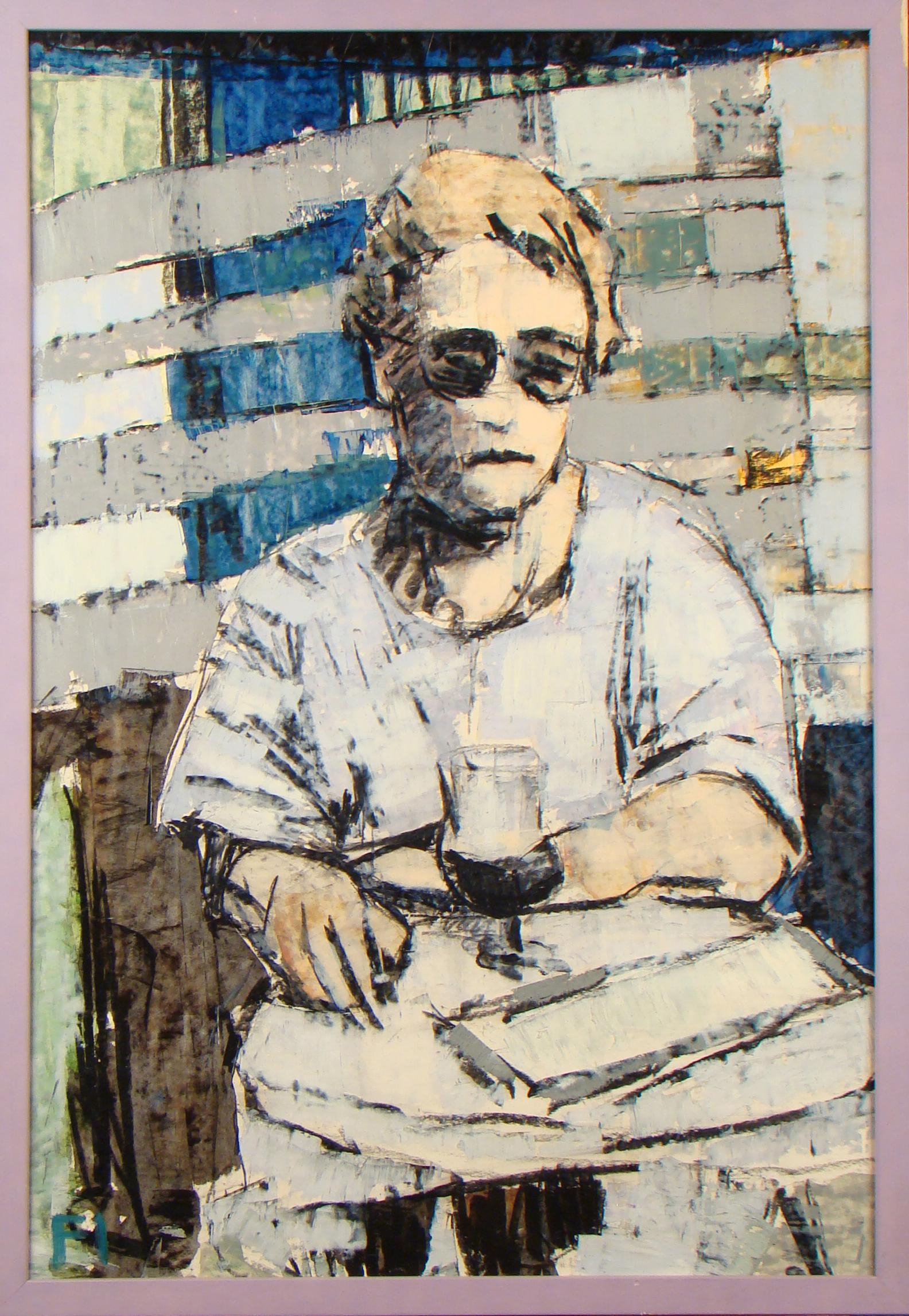Pierre Fievet | Homme assis devant un verre | MutualArt