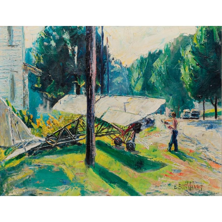 Emerson Burkhart | HOUSE AND PLANE (1957) | MutualArt