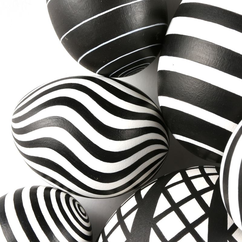Sybil Edwards | A GROUP OF ELEVEN BLACK AND WHITE OP ART EGGS | MutualArt