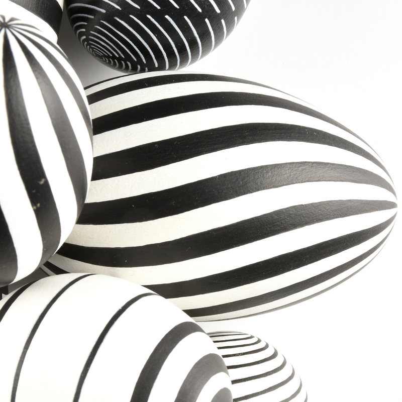 Sybil Edwards | A GROUP OF ELEVEN BLACK AND WHITE OP ART EGGS | MutualArt