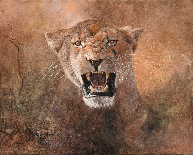 Kobus Moller | Lioness Warning (2007) | MutualArt
