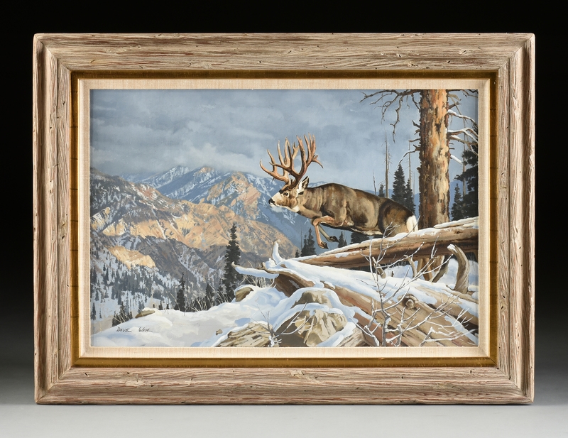 Dave Wade | Leaping Mule Deer Buck | MutualArt