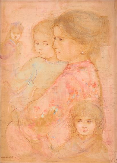 Edna Hibel | Mother with Children | MutualArt