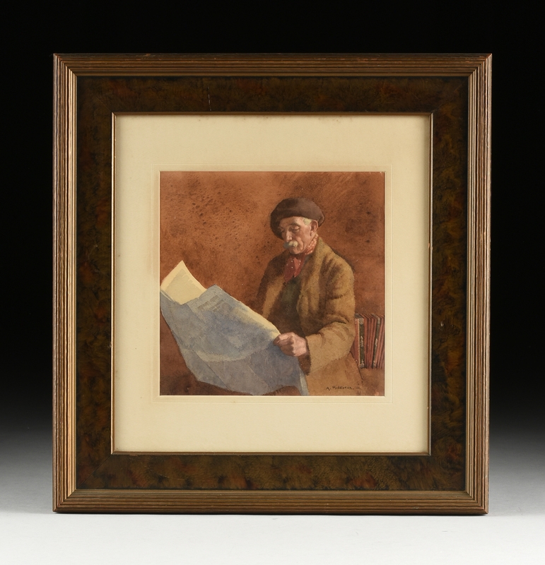 Arthur Ralph Middleton Todd | Man with Mustache Reading | MutualArt