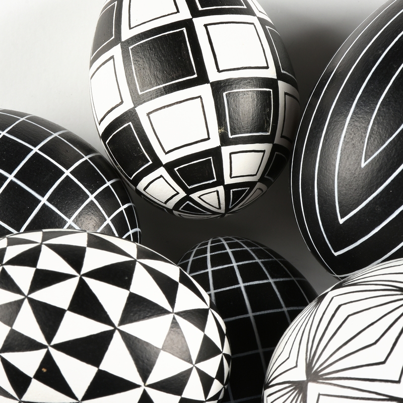 Sybil Edwards | A GROUP OF ELEVEN BLACK AND WHITE OP ART EGGS | MutualArt