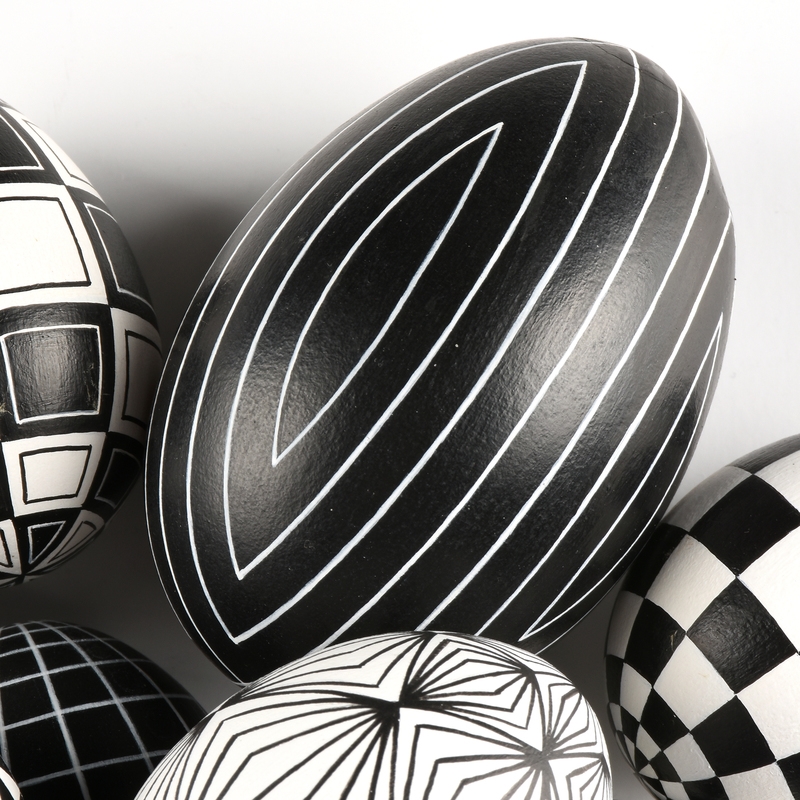 Sybil Edwards | A GROUP OF ELEVEN BLACK AND WHITE OP ART EGGS | MutualArt