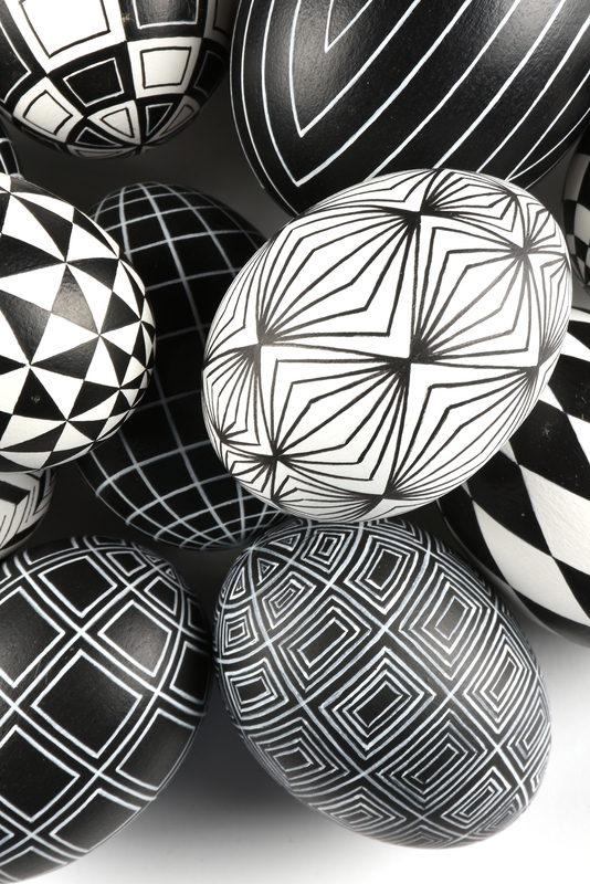 Sybil Edwards | A GROUP OF ELEVEN BLACK AND WHITE OP ART EGGS | MutualArt