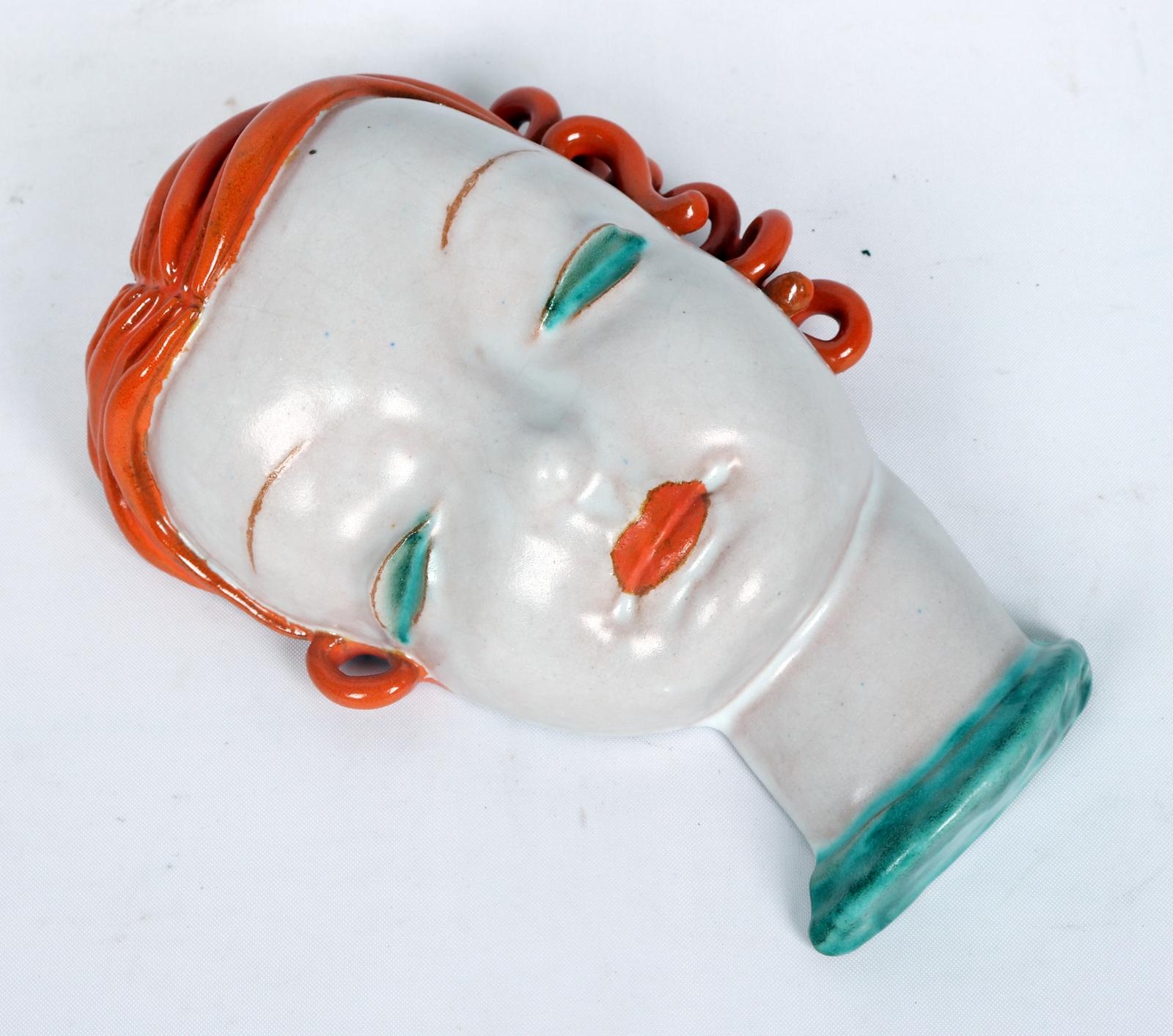 Adolf Prischl | Rare Art Deco Goldscheider wall mask | MutualArt