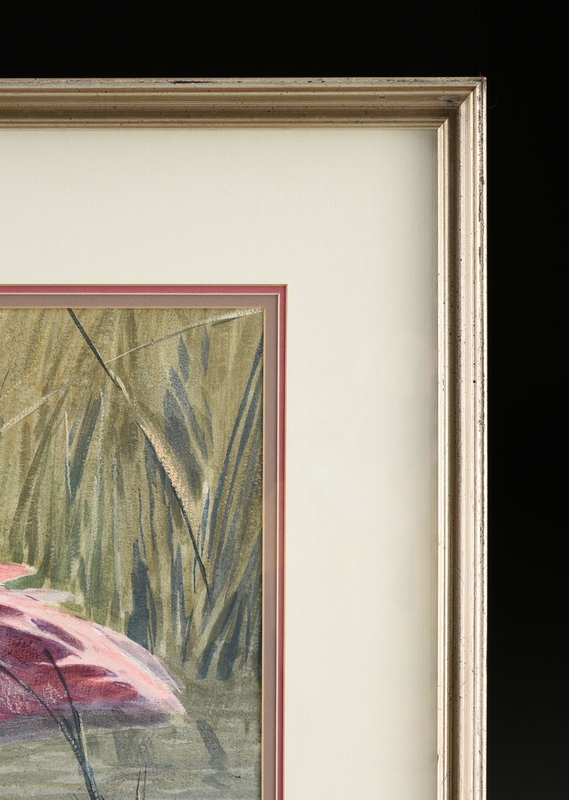 Al Barnes | Wading Roseate Spoonbills | MutualArt