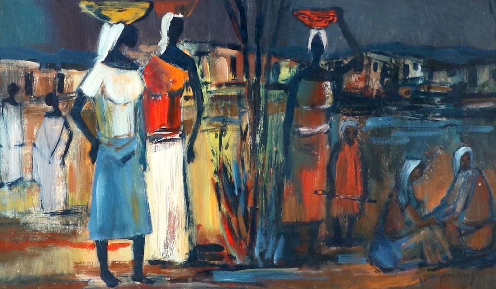 Johannes Wilhelmus Dingemans | FIGURAL GROUP WITH WOMEN AND CHILDREN ...