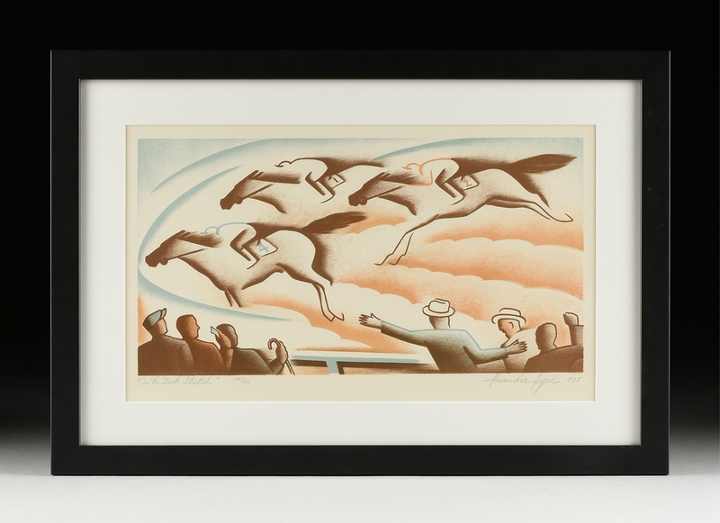 Alexandre Hogue | On the Back Stretch (1935) | MutualArt