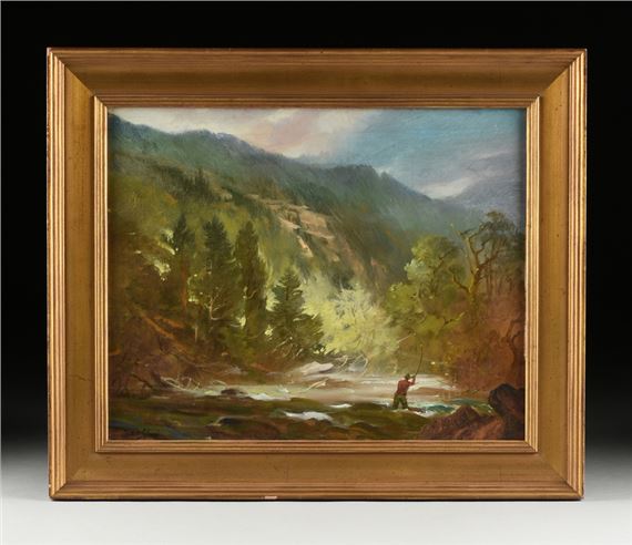Joseph H. Sulkowski | Fly Fisherman in Landscape | MutualArt