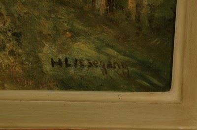 Helmuth Liesegang | village street with shepherdess, perspective ...