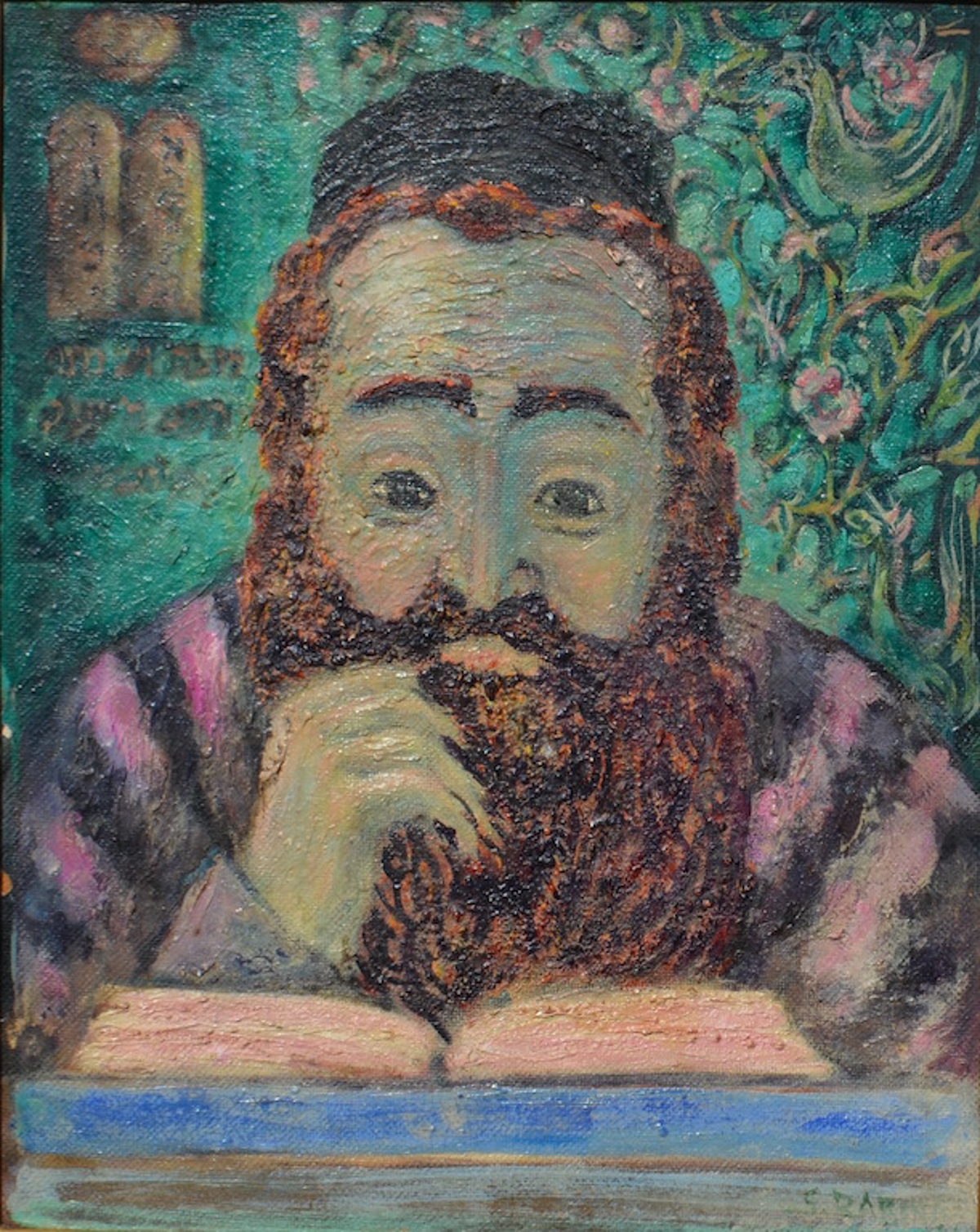 Saul Rabino | Jewish man with a book (Mid 20th Century) | MutualArt