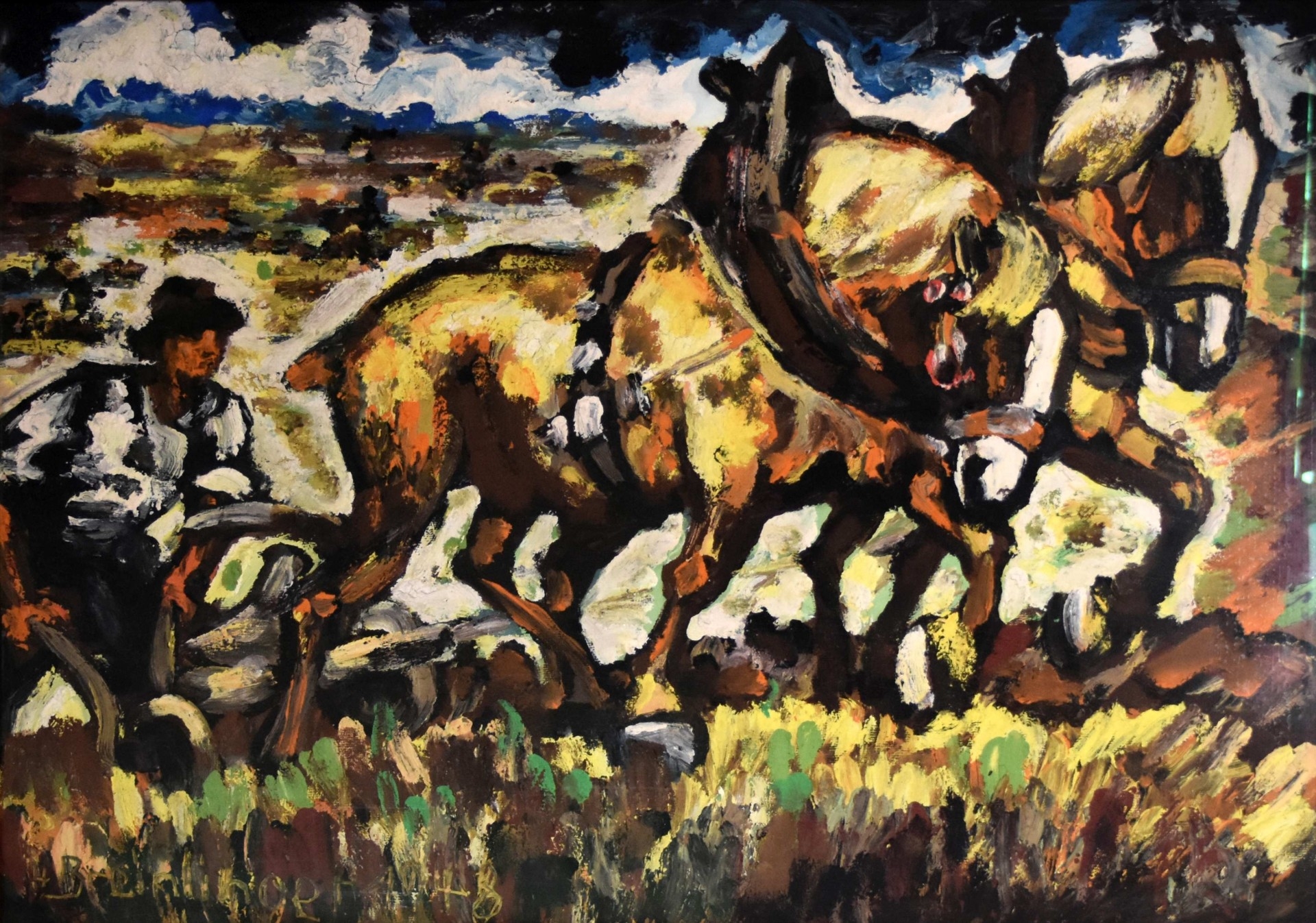 Hans Breinlinger | ''Pflügender Bauer'' (1948) | MutualArt