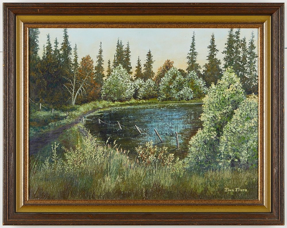 Ellen Eilers | Untitled (Forest Pond with Fence) | MutualArt
