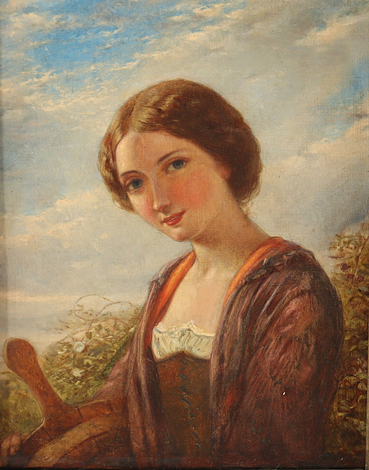 Augustus Jules Bouvier | Neapolitan girl seated in a coastal vineyard ...